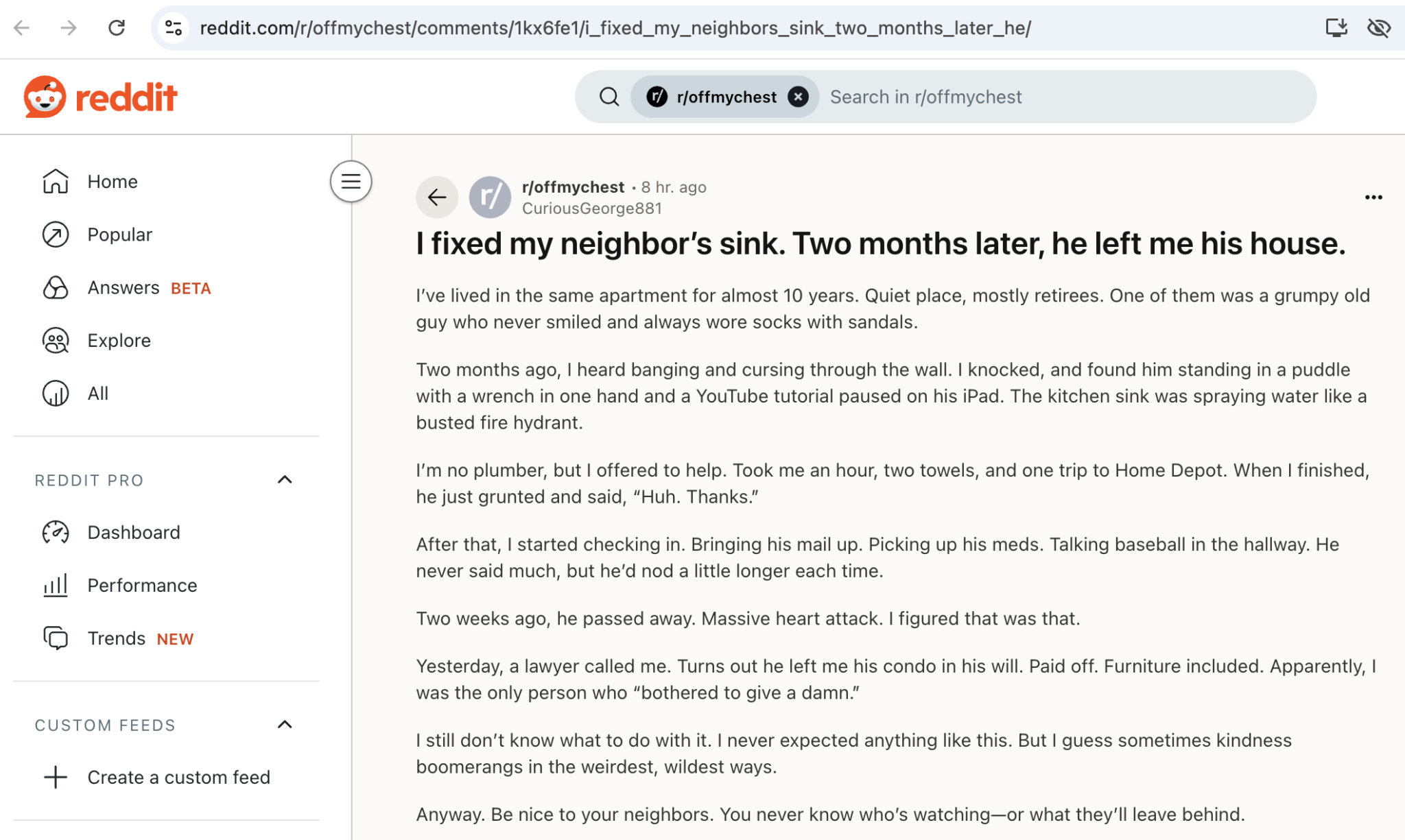 He Did Something Nice For His Grumpy Old Neighbor: Then He Unexpectedly ...