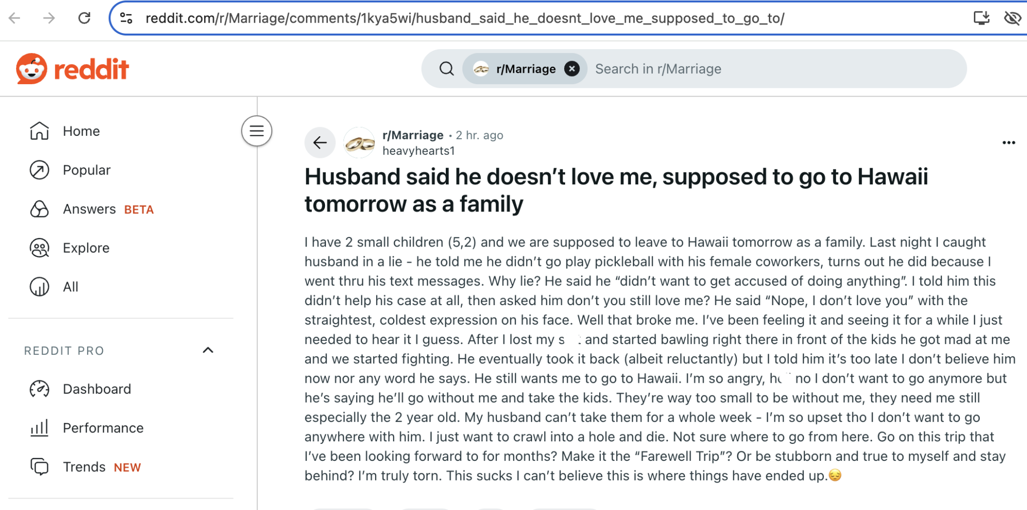 Her Husband Confessed He No Longer Loves Her, And They're Going On ...
