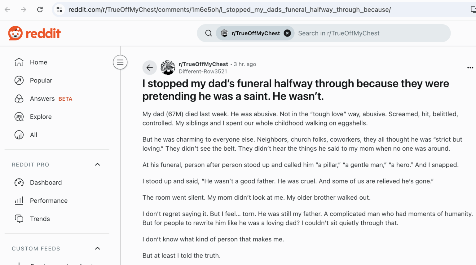 He Stood Up At His Dad's Funeral And Called Him Out For Being A ...