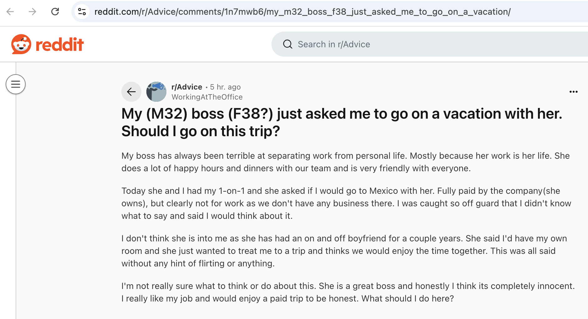 His Boss Invited Him To Go On Vacation With Her Alone, And He's Not ...