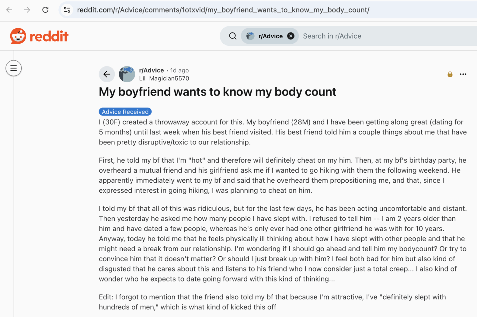 Her Boyfriend's Ready To Dump Her Since She Won't Tell Him Her Body ...
