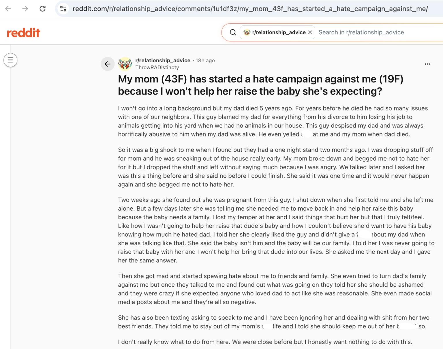 Her Mom Got Pregnant From A One-Night Stand With The Neighbor And Is ...