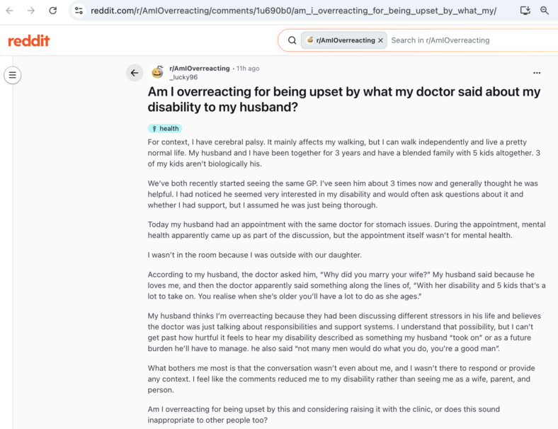 Her Doctor Asked Her Husband Why He Married Her Before Saying She's A ...
